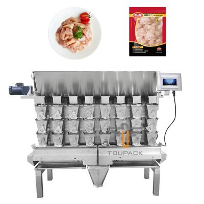 China Multifunctional High Speed Filling Packaging Machine 8 Head Weigher For Pickles Diced Chicken for sale