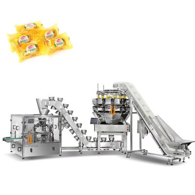 China Dimple Plate Hopper Vertical Multihead Weigher Bagged Bread Secondary Packaging Machine for sale