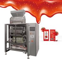 China Fully Automatic Vffs Ketchup Packing and Filling Machine Multi Track Vertical 4 Sides Seal Sachet Tomato Sauce Packing Machine for sale