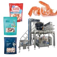 China Frozen Vegetable Salad Packing Premade Bag Machine Automatic Zip Lock Pre-made Filling Machine With Frozen Shrimp Zipper Pouch for sale