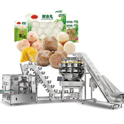 China 1kg 2kg Chicken Poultry Nuggets wings Meat Premade Pouch Multihead Weigher Stand up Pouch Rotary Fill Seal Packing Machine for sale