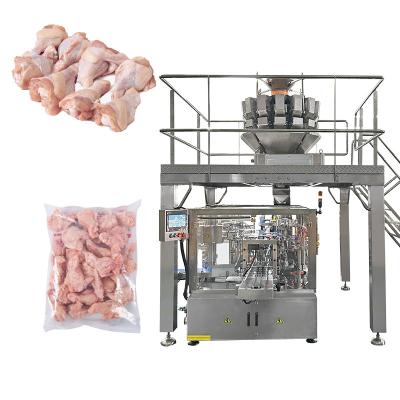 China Automatic Viscous Material Screw Multihead Weigher Packaging Machinery Frozen Drumsticks Chicken Nugget Packing Machine for sale