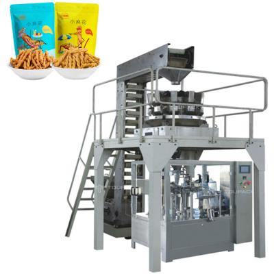 China Long Strip Snack Food Weighing Hard Candy Packing Machine Fried Dough Twist Packaging Machine Zipper Bag Pillow Packing Machine for sale