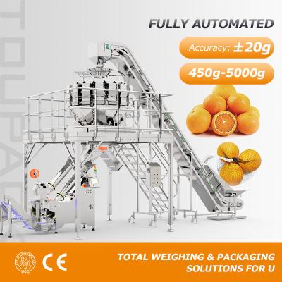 China Automatic Mesh Bag Packaging Machine with 15–30 Bags/Min Speed and 0.45~5Kg Capacity for Potato Onion for sale