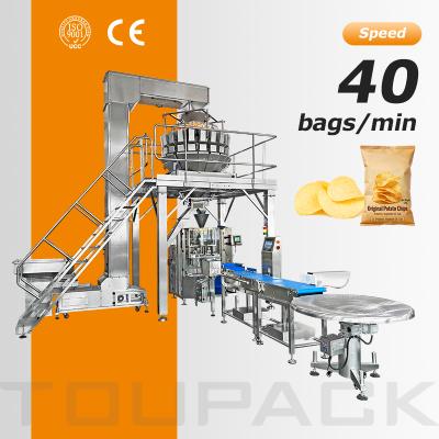 China High-Quality Puffed Food Packaging Line with Multi-head Weigher, 30-60 Bags/Min for sale
