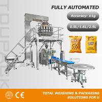 China High Quality Automatic Weighing Packaging Production Line 10-500g Vertical Packing Machine For Potato Chips Nuts Puffed Snacks Pet Food for sale