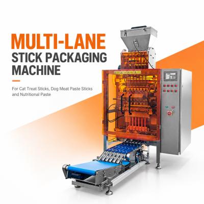 China Multi-Lane Automatic Stick Packing Machine 4-6 Lanes 1g-5g Capacity for Wet Pet Food Sachet Packaging in Food Pouches for sale