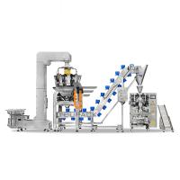 China Fully automatic conveying and weighting and bag sealing system for snack food manufacturer . SUS304 machine frame for sale