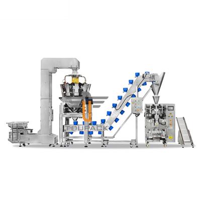China Fully automatic conveying and weighting and bag sealing system for snack food manufacturer . SUS304 machine frame for sale