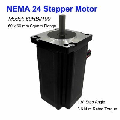 China 60HBJ100 NEMA24 Hybrid Stepper Motor With 3.6N·m Torque Output for sale