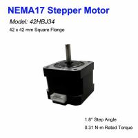 China 42HBJ34 NEMA 17 Stepping Motor , Hybrid Stepping Motor With 0.31N·m Torque Output for sale