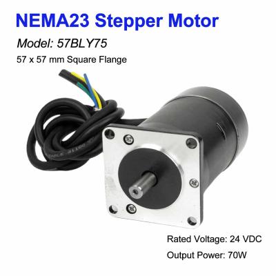 China 57BLY75 NEMA23 High Rpm Brushless DC Motor 70W 24VDC 4Pole 3 Phase for sale