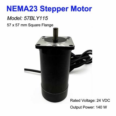 China 57BLY115 NEMA23 3000 Rpm Brushless DC Motor 24V With 57mm Square Flange / Circular Body for sale