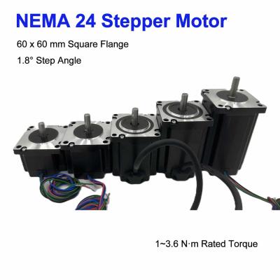 China NEMA 24 Stepper Motor 60mm 2-Phase 1.8° High Torque 1.0-3.6N·m for Industrial Automation Equipment, with Driver for sale
