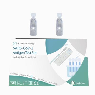 China Plastic CE SARS-CoV-2 Antigen Test Set Nasopharyngeal Swab 10 test/box for sale