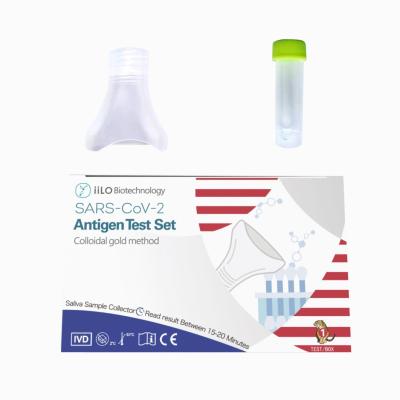 China Class III Fast reaction rapid SARS-CoV-2 Antigen Self Test Set Saliva Sample Collector Malaysia 1 test/box for sale