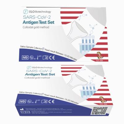 China 15-20 Minutes Fast reaction rapid SARS-CoV-2 Antigen Self Test Set Saliva Sample Collector Malaysia 1 test/box for sale