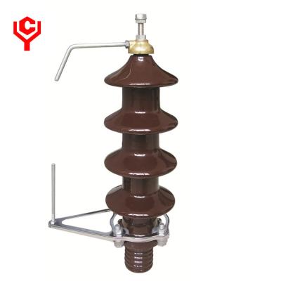 China Outdoor 1kV Low Voltage Bushings Brown Ceramic Insulator With Lightning Rod for sale