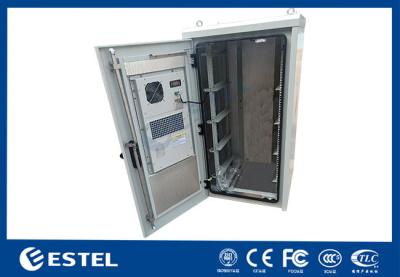 China 20U Capacity Outdoor Telecom Enclosure Galvanized Steel Single Wall With Heat Insulation For Pole Mounted for sale