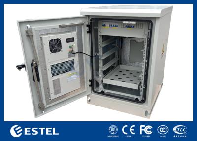 China Floor Mounted 19inch Rack With Dual Doors And Air Conditioner For Outdoor Telecom Cabinet for sale