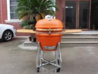 China Orange Kamado Ceramic Grills 57*65cm Stainless Steel Accessory BBQ for sale