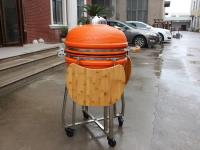 China Orange Kamado Ceramic Grills 57*65cm Stainless Steel Accessory BBQ for sale
