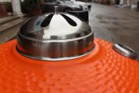 China Orange Kamado Ceramic Grills 57*65cm Stainless Steel Accessory BBQ for sale