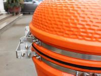 China Orange Kamado Ceramic Grills 57*65cm Stainless Steel Accessory BBQ for sale