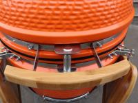 China Orange Kamado Ceramic Grills 57*65cm Stainless Steel Accessory BBQ for sale