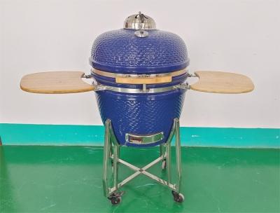 China 24 Inch Kamado Grill with Cast Iron Cooking Surface 200-700°F Charcoal BBQ for sale