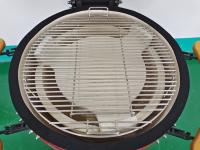 China 22 Inch Ceramic Kamado Grill with Nylon Wheels Bamboo Handle 57kg for sale