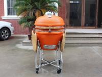 China 22 Inch Charcoal Kamado Grill with Bamboo Shelves and Handle 57kg Ceramic for sale