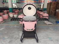 China 22 Inch Ceramic Kamado Grill Charcoal BBQ with Bamboo Handle 57kg for sale
