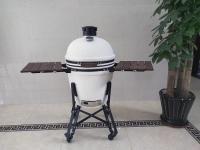 China Ceramic Kamado Grill 22 Inch 57x65cm Damping Hinge Charcoal BBQ White Glaze for sale