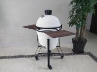 China Ceramic Kamado Grill 22 Inch 57x65cm Damping Hinge Charcoal BBQ White Glaze for sale