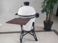 China Ceramic Kamado Grill 22 Inch 57x65cm Damping Hinge Charcoal BBQ White Glaze for sale