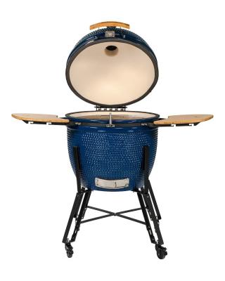 China 15 Inch Ceramic Charcoal Kamado Grill 400 Sq In Cooking Area Adjustable Ventilation for sale