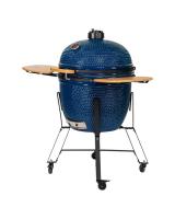 China Ceramic Kamado Grill 27 Inch Charcoal BBQ with Bamboo Sidetable 304 Stainless Steel for sale
