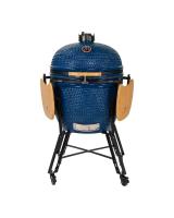China Ceramic Kamado Grill 27 Inch Charcoal BBQ with Bamboo Sidetable 304 Stainless Steel for sale
