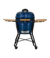 China 24 Inch Ceramic Kamado Grill Charcoal Barbecue 150 Lbs Stainless Steel Cooking Grate for sale