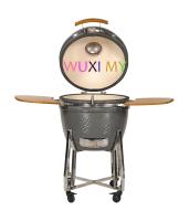 China 24 Inch Kamado Charcoal Grill Ceramic Manual Ignition Stainless Steel Grates 150 Lbs for sale