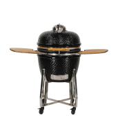 China 24 Inch Ceramic Charcoal Kamado Grill Cast Iron Cooking Surface 200-700°F for sale