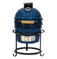 China 22 Inch Ceramic Charcoal Kamado Grill 400 Sq In Cooking Area Stainless Steel Grates for sale