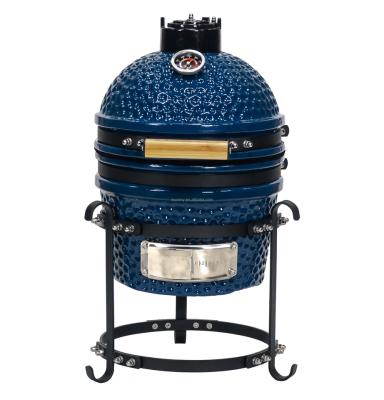 China 22 Inch Ceramic Charcoal Kamado Grill 400 Sq In Cooking Area Stainless Steel Grates for sale