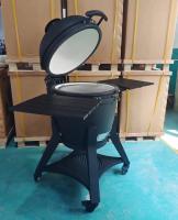 China Ceramic 22 Inch Kamado Grills BBQ Bubble Black Glaze Surface for sale