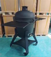 China Ceramic 22 Inch Kamado Grills BBQ Bubble Black Glaze Surface for sale
