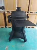 China Ceramic 22 Inch Kamado Grills BBQ Bubble Black Glaze Surface for sale