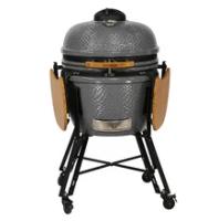 China 24 Inch Charcoal Kamado Grill 150 Lbs Ceramic Barbecue with Stainless Steel Grates for sale