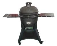 China Charcoal 22 Inch Dot Pattern Ceramic Kamado Grills With Black Pizza Stone for sale