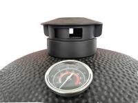 China Charcoal 22 Inch Dot Pattern Ceramic Kamado Grills With Black Pizza Stone for sale
